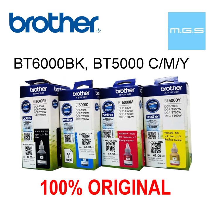 ORIGINAL BROTHER BT6000 BLACK + BT-5000 CYAN + BT-5000 YELLOW + BT-5000 ...