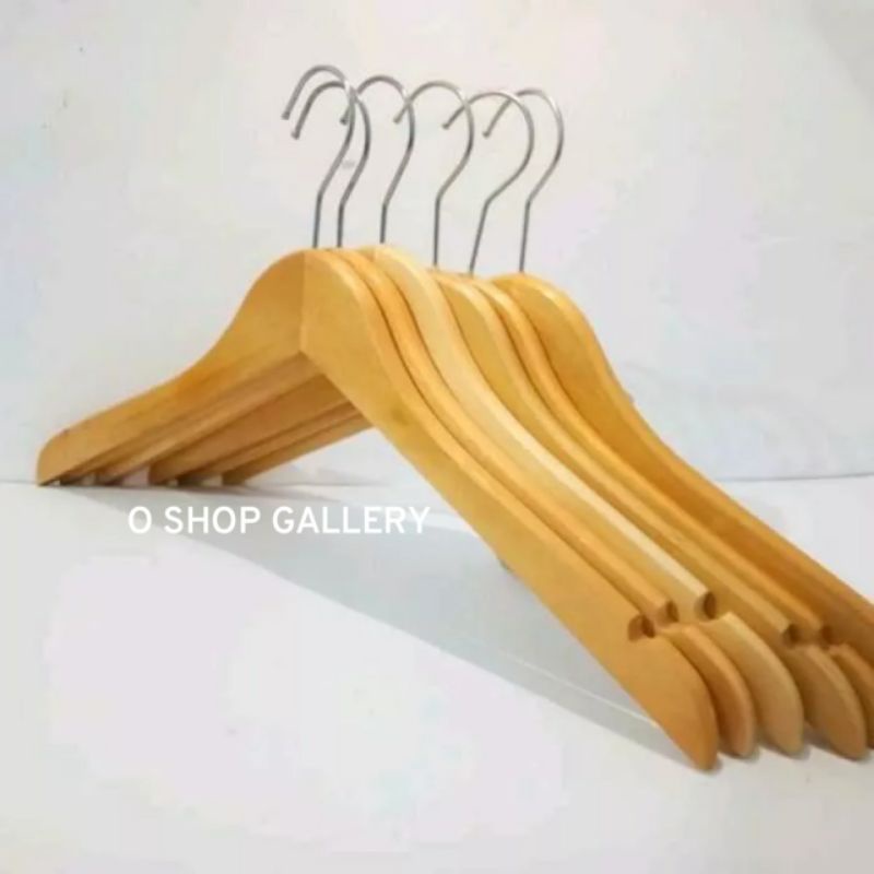GANTUNGAN MINIMAL WOODEN CLOTHES HANGER / ADULT WOODEN HANGER (minimum ...
