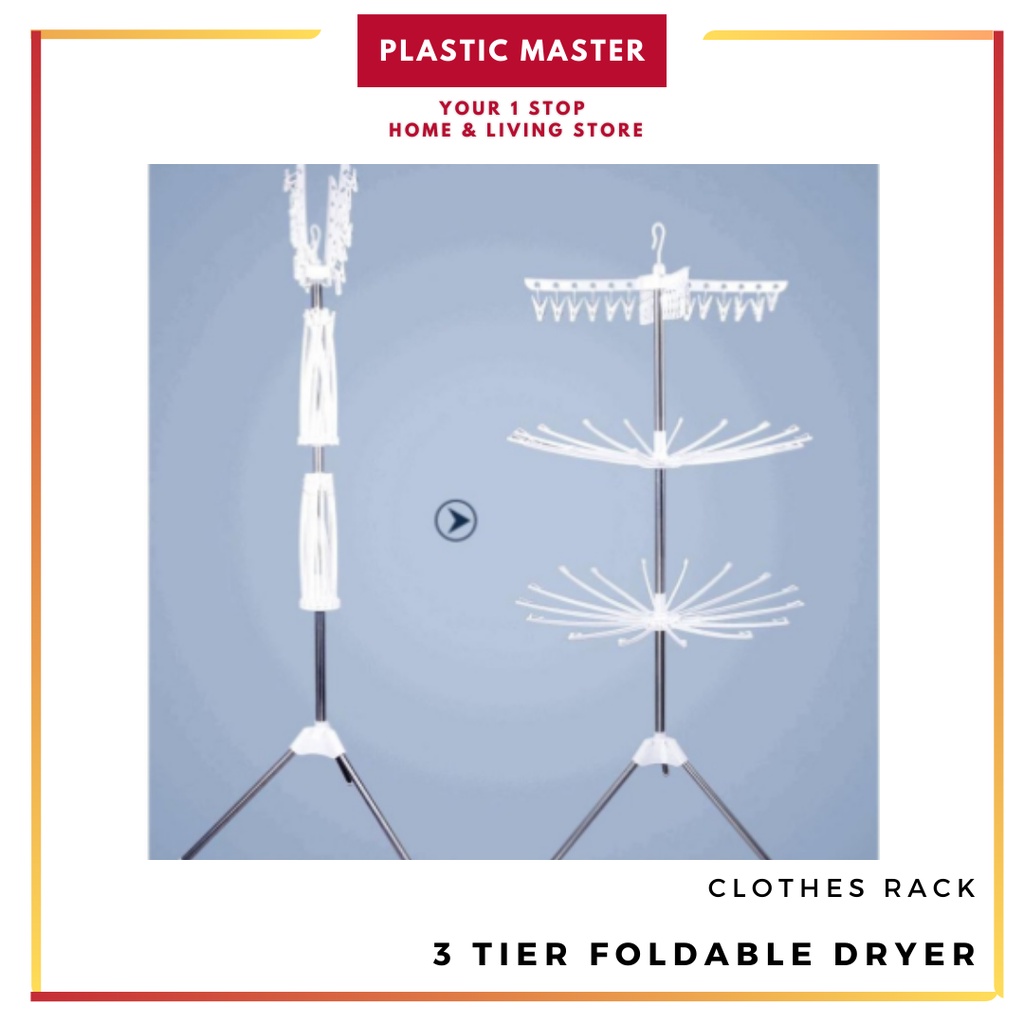 3-Tier Foldable Clothes Drying Rack | Penyidai Baju Lipat 3 Tingkat ...