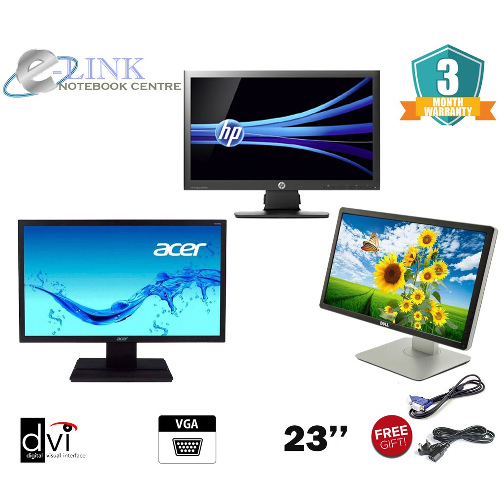 (GRADE A) 23'' INCH SCREEN MONITOR /VGA / DVI / HDMI/BY BRAND AND MODEL ...