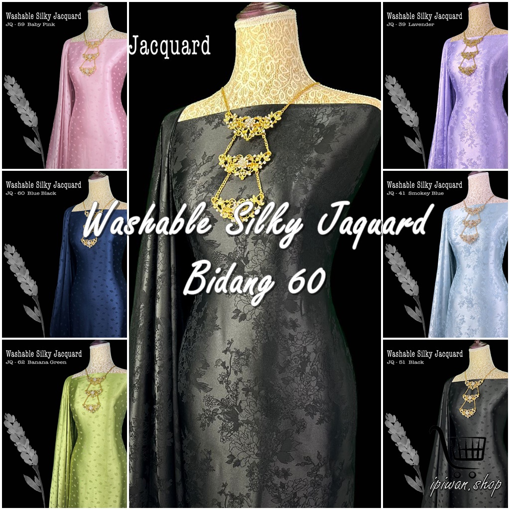 🌸 Washable Premium Silky Jacquard Bidang 60 🌸 | Shopee Malaysia