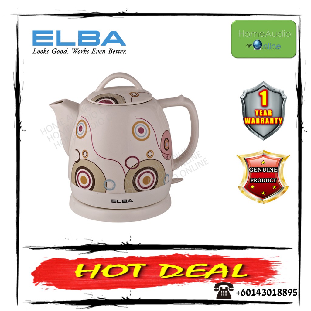 Elba 1L Ceramic Kettle ECK-B1030 (White) | Shopee Malaysia
