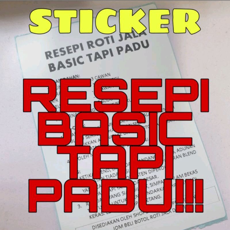 Sticker Resepi Roti Jala Basic Tapi Padu | Shopee Malaysia
