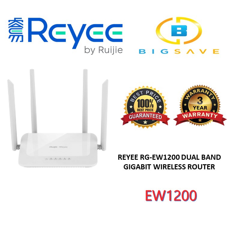 RUIJIE REYEE RG-EW1200 1167M DUAL-BAND GIGABIT WIRELESS ROUTER | Shopee ...