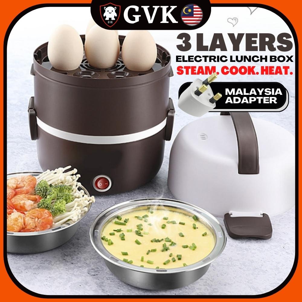 🔥3 LAYERS WARMER ELECTRIC LUNCH BOX🔥 Periuk Nasi Electric Steamer Lunch ...