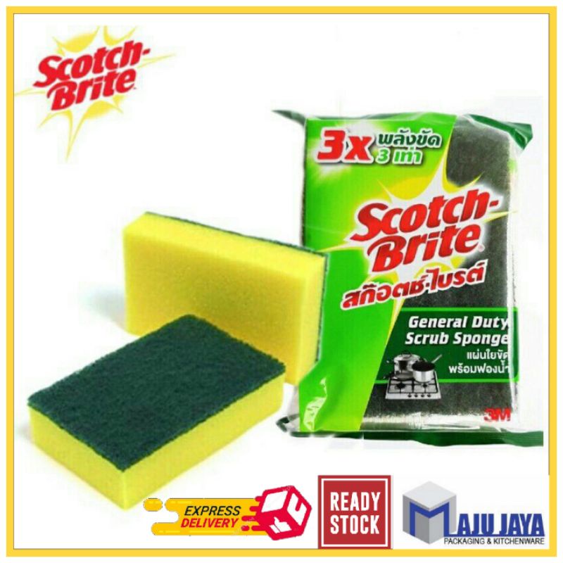 Original 3M Scotch-Brite (THAI) Scouring Sponge Dish Cleaning Kitchen ...