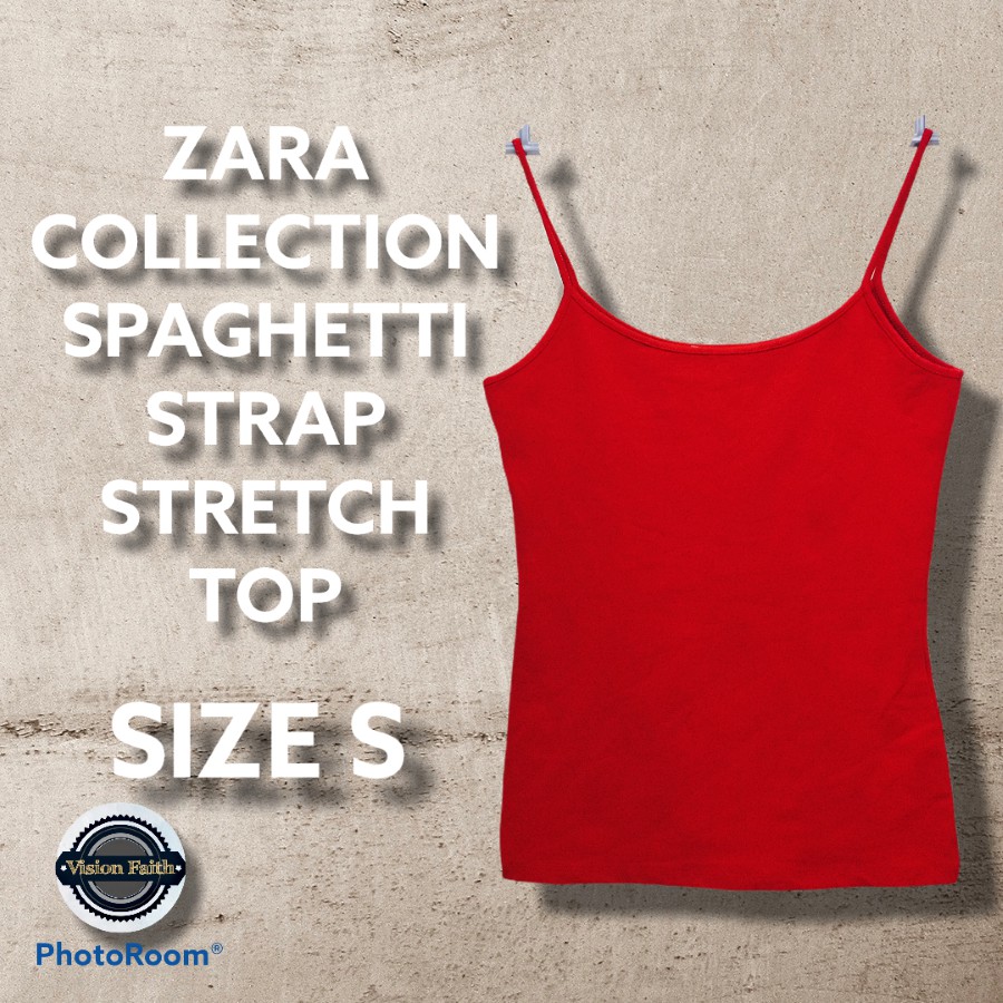 ZARA COLLECTION SPAGHETTI STRAP STRETCH TOP | Shopee Malaysia