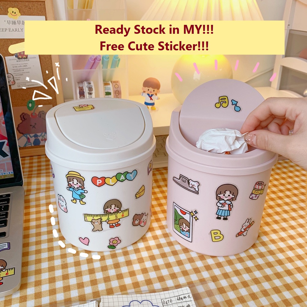 Ins Style Desktop Dustbin Small Rubbish Bin Bedroom Creative Home Cute ...