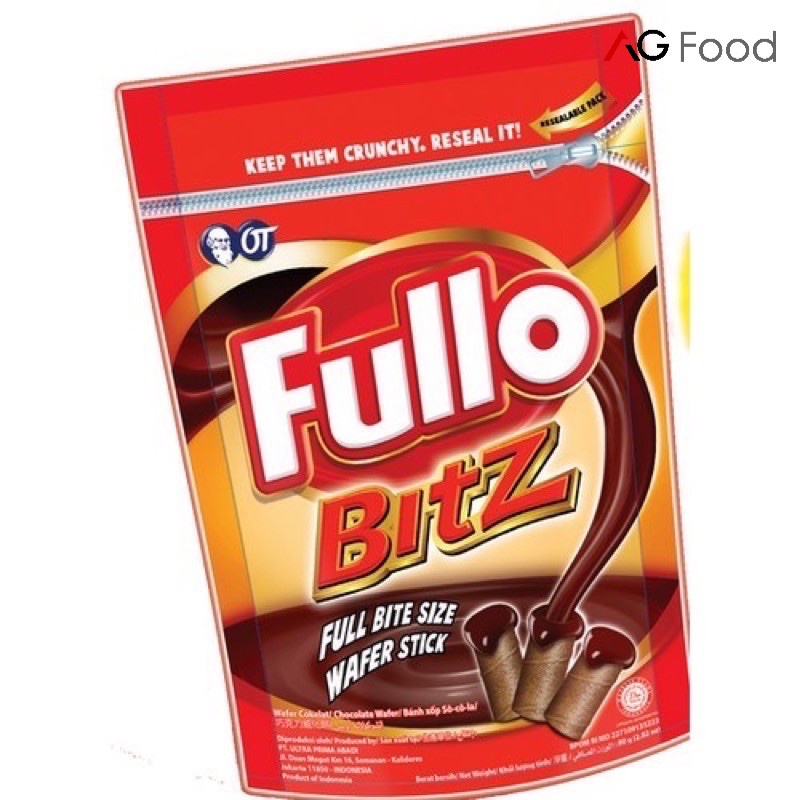 【TTT Care】Fullo Bitz Full Bite Size Chocolate Wafer Stick 80g | Shopee ...