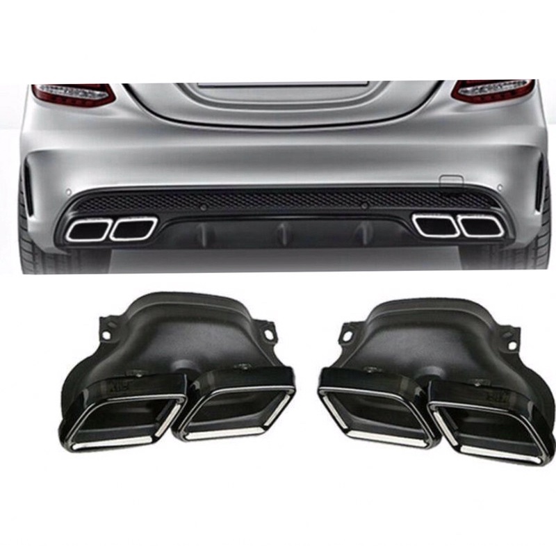 Stainless Steel Car Quad Exhaust Muffler Tail Pipe Tips Fit for ...