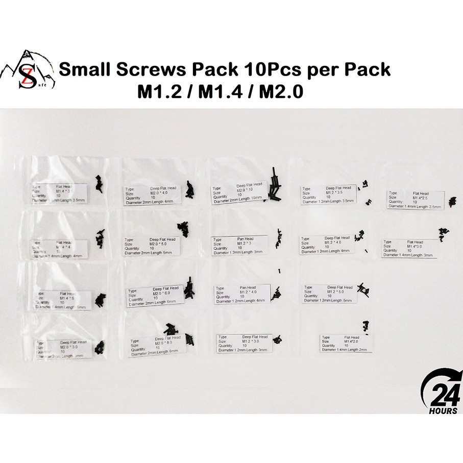 10PCS Per Pack Small Screws Pack M1.2, M1.4, M2.0 Tiny Micro Screw for ...