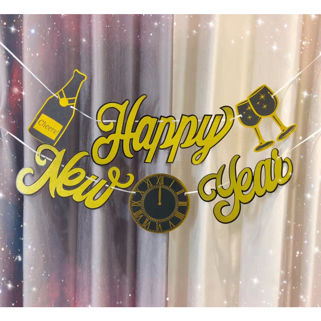 Handwrite Fonts gilding happy new year letters conjoined party ...