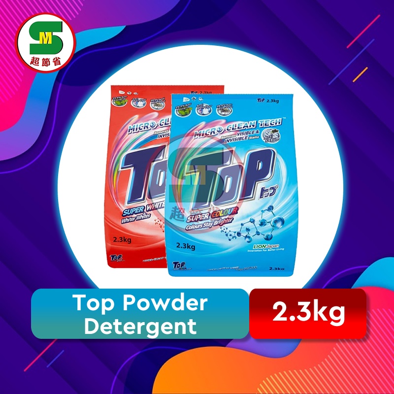 Top [Super White/Colour] Micro-Clean Tech Powder Detergent 2.3kg ...