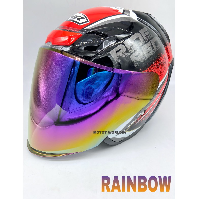 HELMET MHR OPEN FACE OF622 BEATZ HRC RIDE RED REPSOL + VISOR CLEAR ...