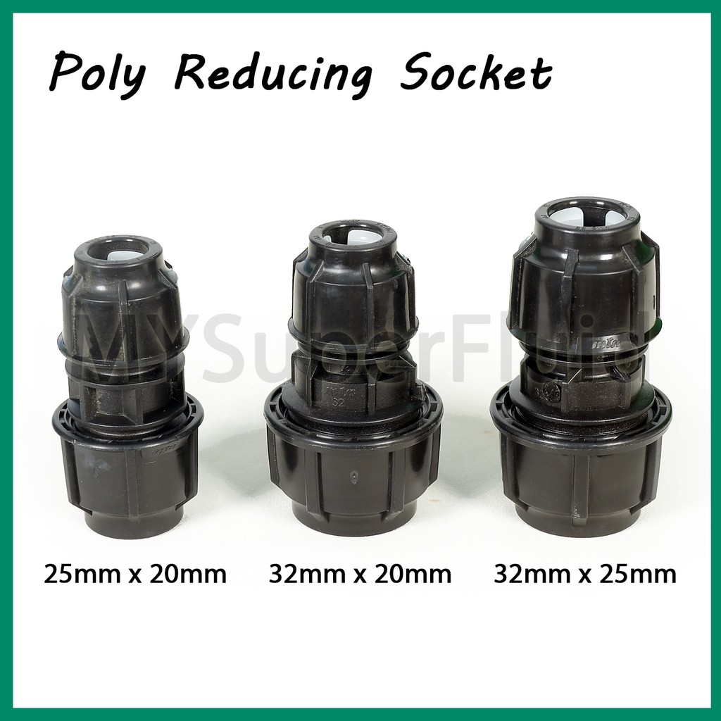 HDPE POLY REDUCING SOCKET [25mmx20mm] [32mmx20mm] [32mmx25mm] | Shopee ...