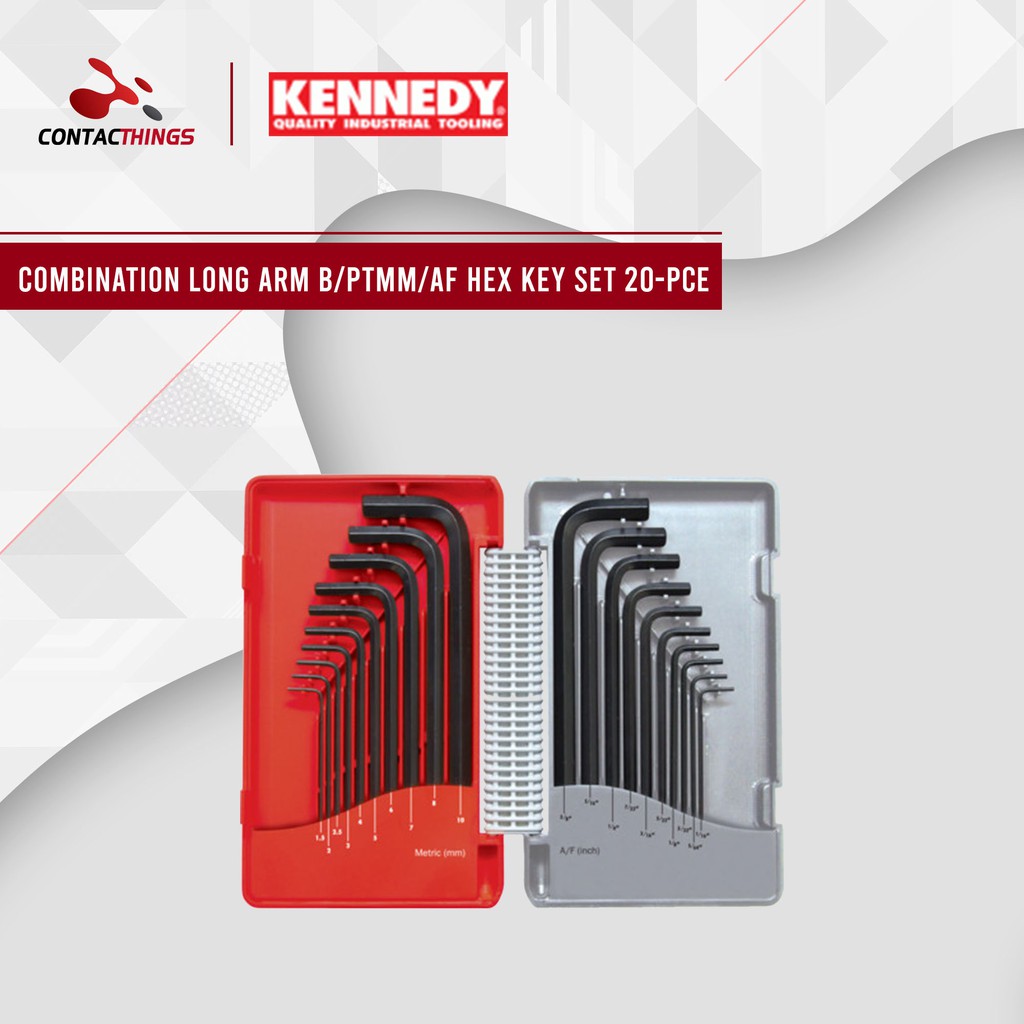 KENNEDY Combination Long Arm B/PTMM/AF Hex Key Set 20-Pce - KEN6022800K | Shopee Malaysia
