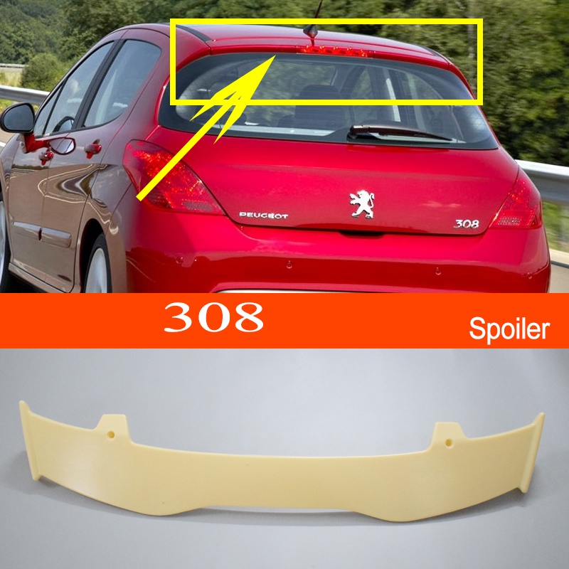 308 ABS Plastic Car Rear Trunk Wing Top Spoiler for Peugeot 308 ...