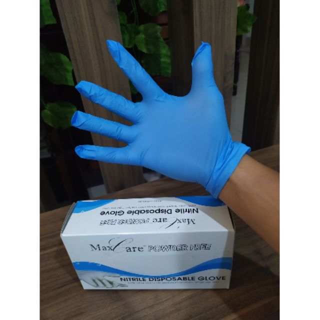 Nitrile Disposable Glove BRAND MAXCARE (Powder Free) | Shopee Malaysia