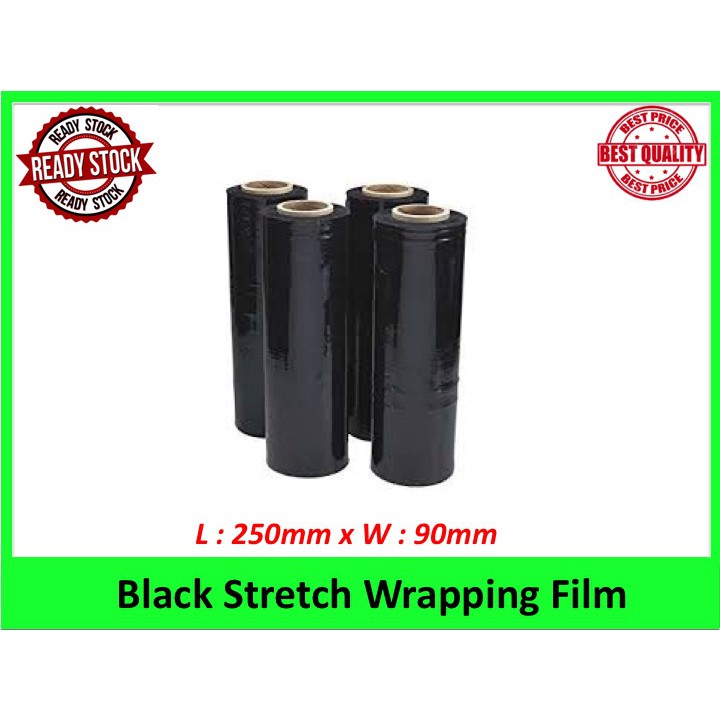 READY STOCK High Quality 250mm x 90mm x 750g Black Stretch Film ...
