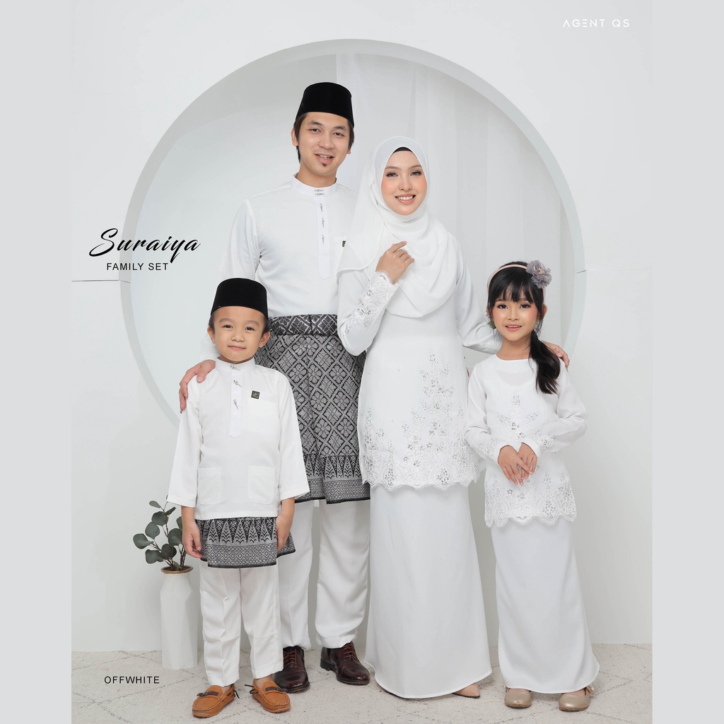 𝐅𝐚𝐦𝐢𝐥𝐲 𝐒𝐞𝐭𝐬 - Offwhite Colour | Baju Kurung Moden Suraiya - Baju Raya ...