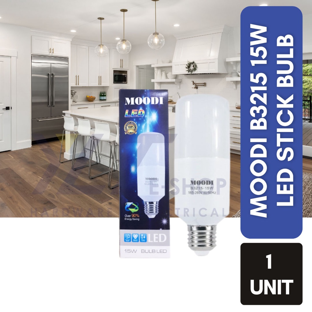 15W LED Stick Bulb - 6500K Daylight warna putih lampu LED terang lampu ...
