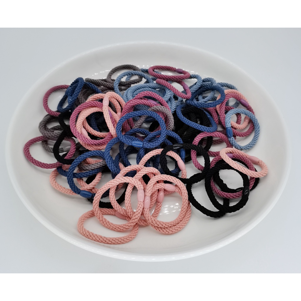 Pengikat rambut tali kepala wanita hitam nilon tahan lasak tebal tinggi ...