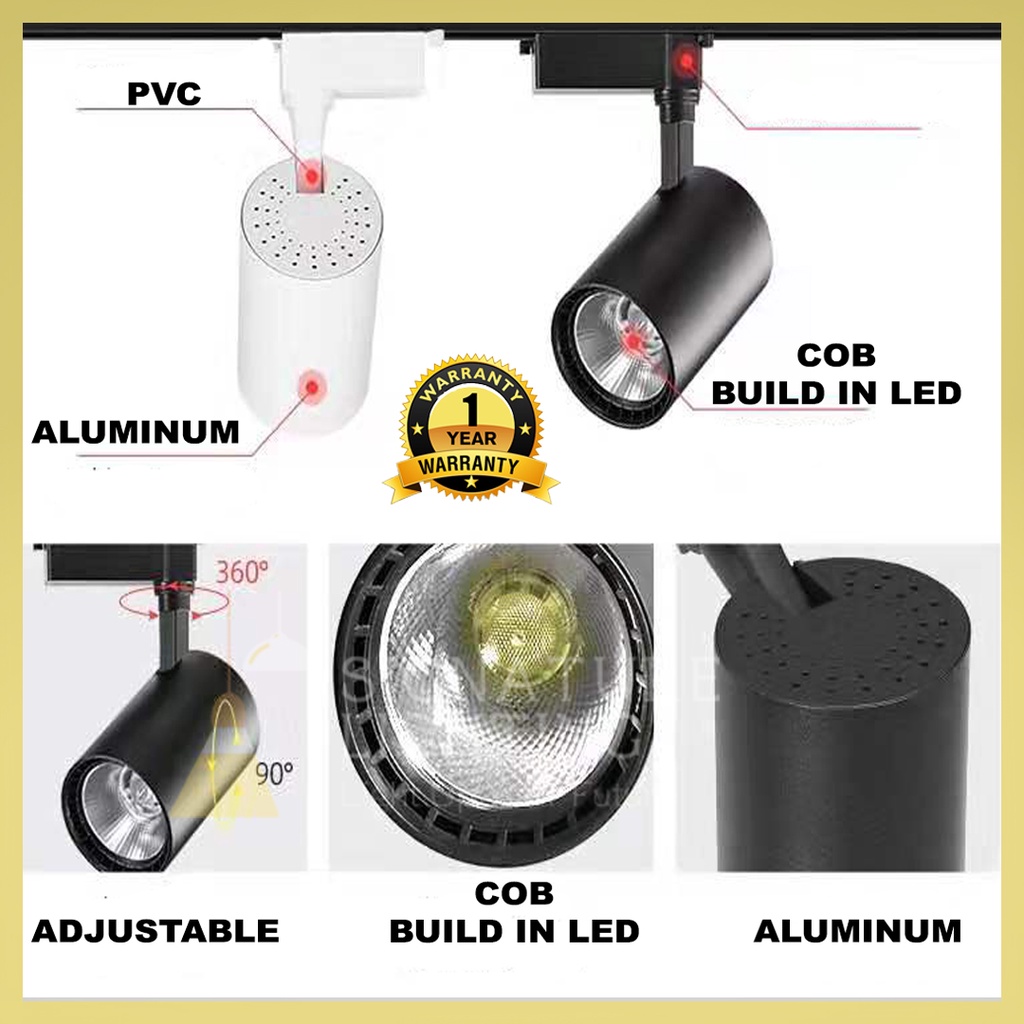 [ SET ]Led Track light Set With 1.5 Meter Rail Track Full Copper ...