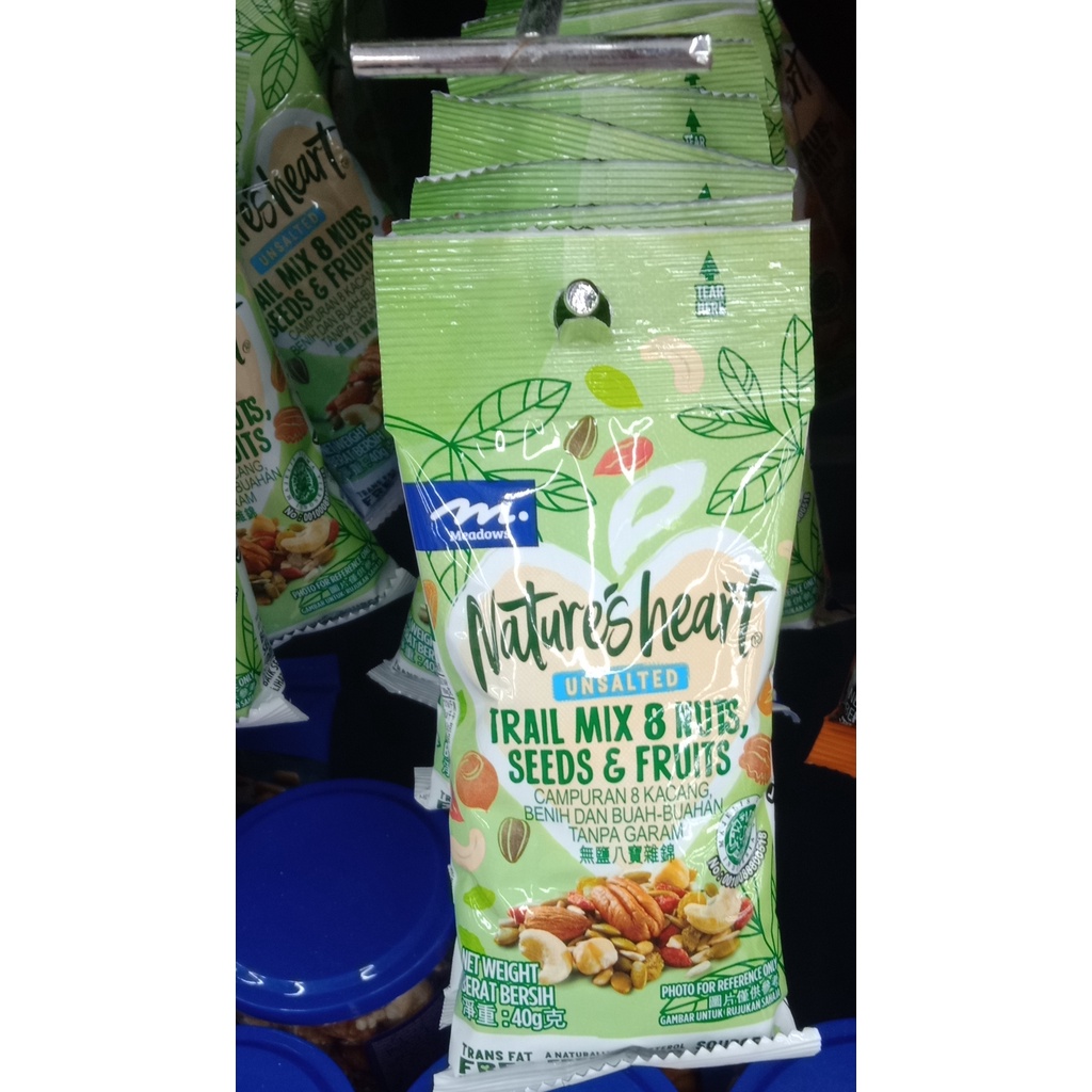 (Daily Pack)Meadows Unsalted Trail Mix 8 Nuts,Seeds & Fruits 40g ...