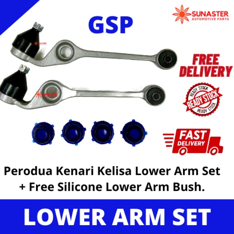 GSP Perodua Kenari Kelisa Lower Arm Set (Front Lower Arm 2pcs + Free ...