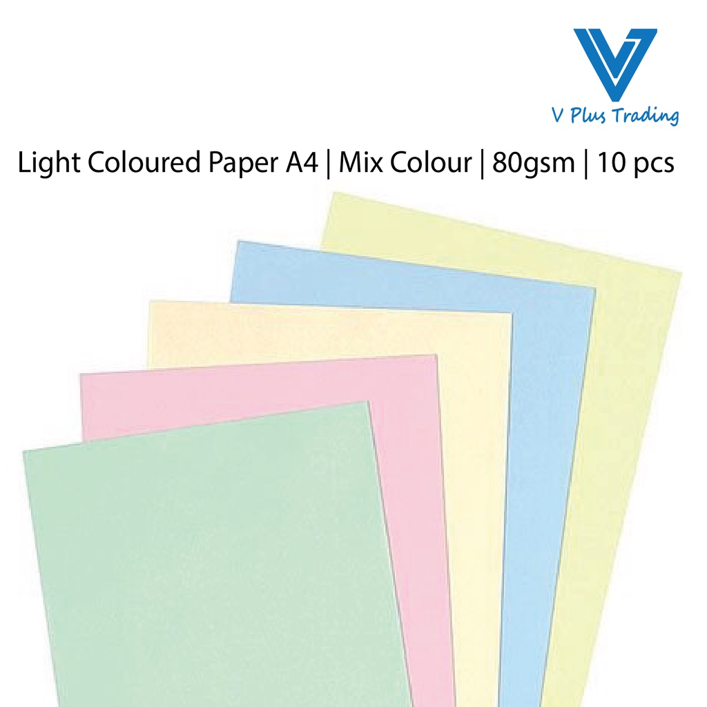 Light Coloured Paper A4 | Mix Colour | 80gsm | 10 pcs | Shopee Malaysia
