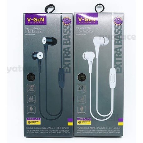 V-gen Headset VEP1-06 - Handsfree Earphones Extra Bass Vgen | Shopee ...