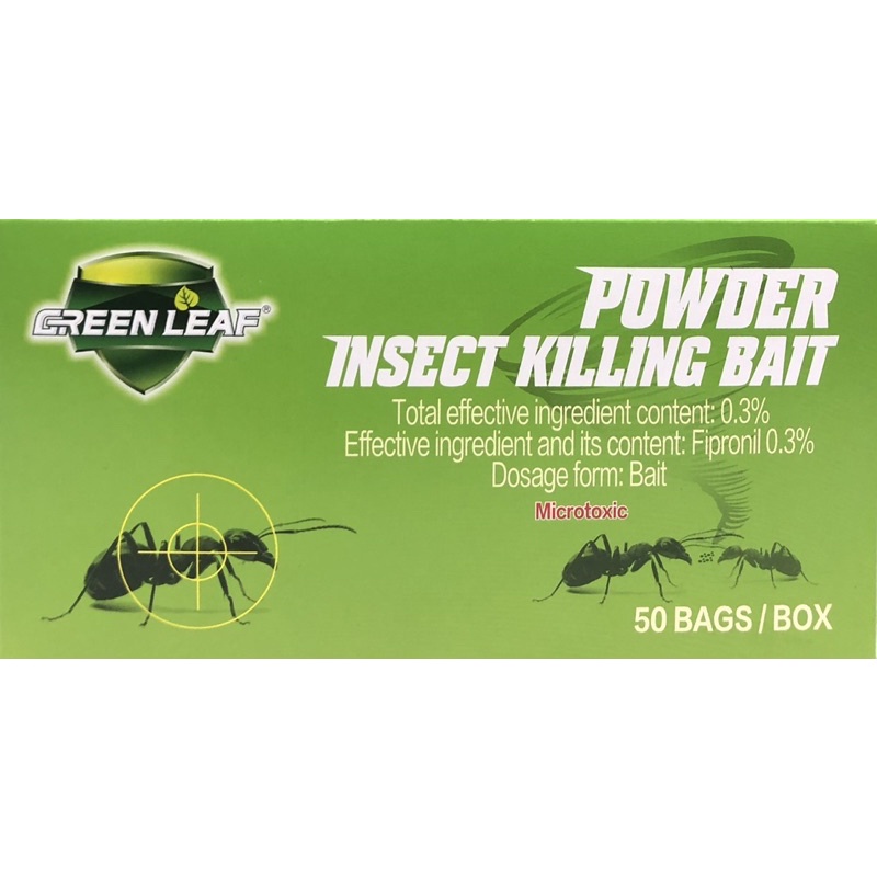 GREEN LEAF POWDER INSEFT KILLING BAIT ANT POWDER 50BAGS/BOX | Shopee ...