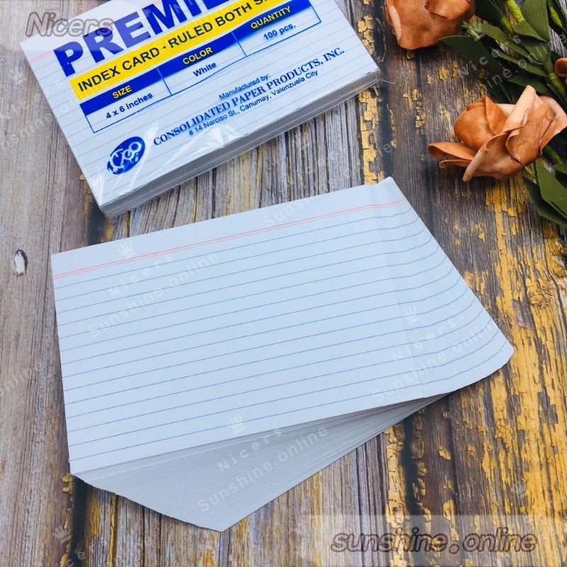 4x6 inches INDEX CARD RULED BOTH SIDES 100pcs per pack | Shopee Malaysia