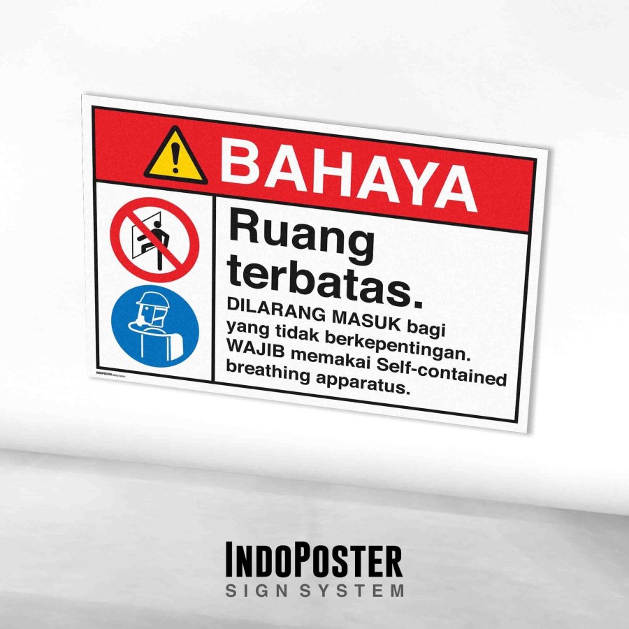 Safety Sign Label Sticker K3 ANSI Limited Space Use SCBA | Shopee Malaysia