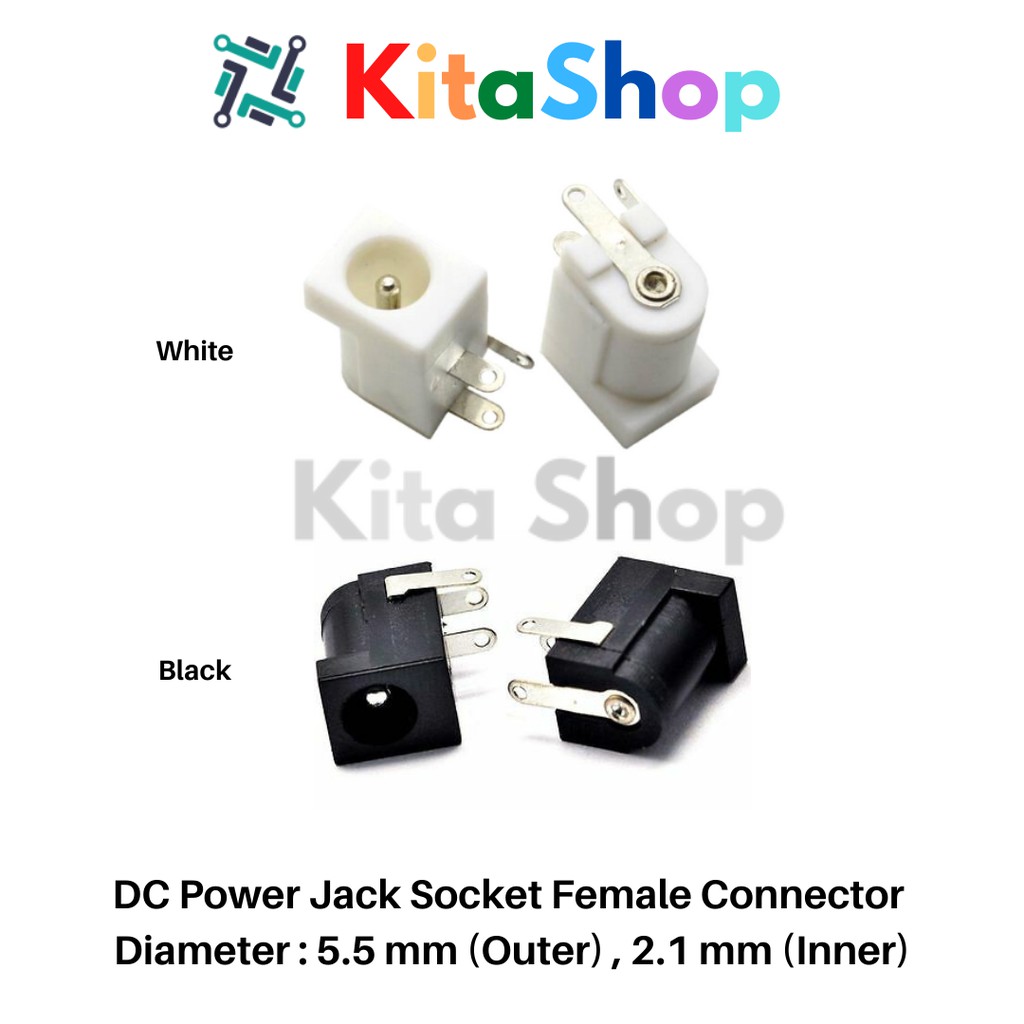 DC Power Jack Socket Female Connector (Black /White) | Shopee Malaysia