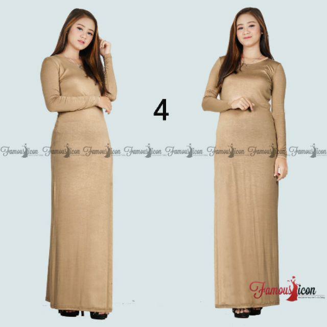 Baju Long Dress Inner Long Jubah Dress Fashion Reyon | Shopee Malaysia