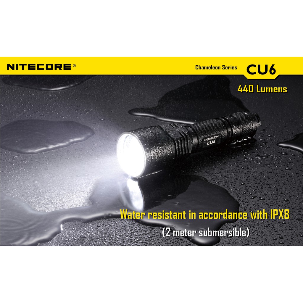 Nitecore CU6 Chameleon Series Primary UV Flashlight (Dual Mode, 440 ...