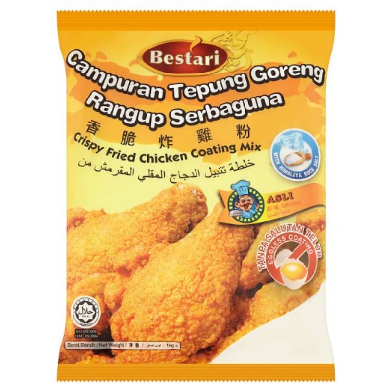 Bestari Crispy Fried Chicken Coating Mix Original/ Spicy/ Garlic 1kg ...