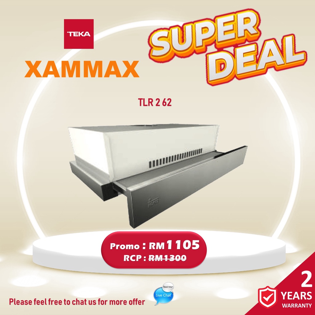 Teka - TLR2 62 - 60cm Telescopic Pull Out Cooker Hood / 2 speeds / 2 ...