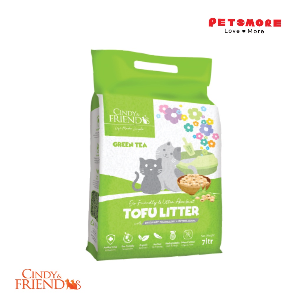 Cindy & Friends Cat Tofu Litter - Green Tea 7L / Cat Litter | Shopee ...