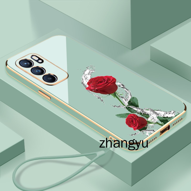 Casing Rose flower oppo a16 oppo Reno 6 4g 5G RENO 6 Z 5g reno 6 pro ...