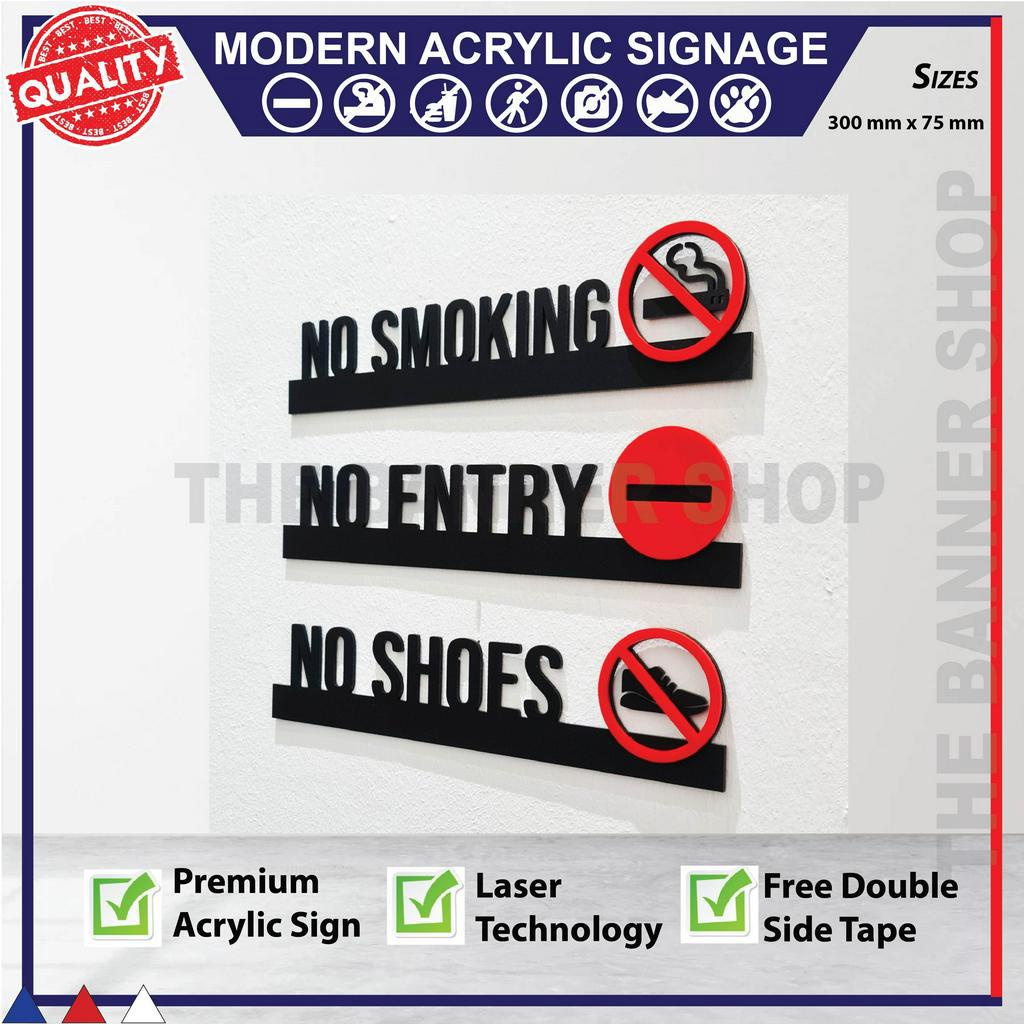 Modern 3D Acrylic Signage- No Smoking Signage,No Entry Signage ,CCTV ...