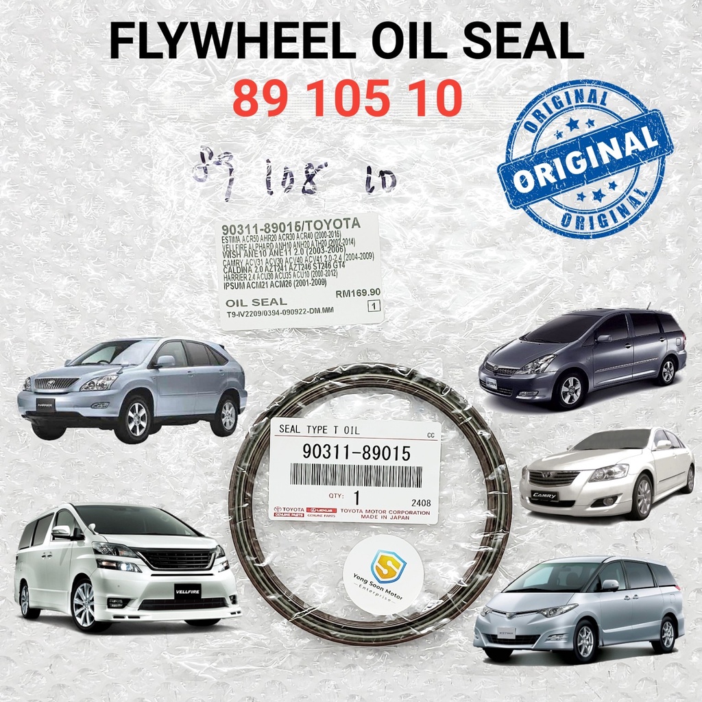 ORIGINAL TOYOTA FLYWHEEL OIL SEAL 90311-89015 TOYOTA ESTIMA, VELLFIRE ...