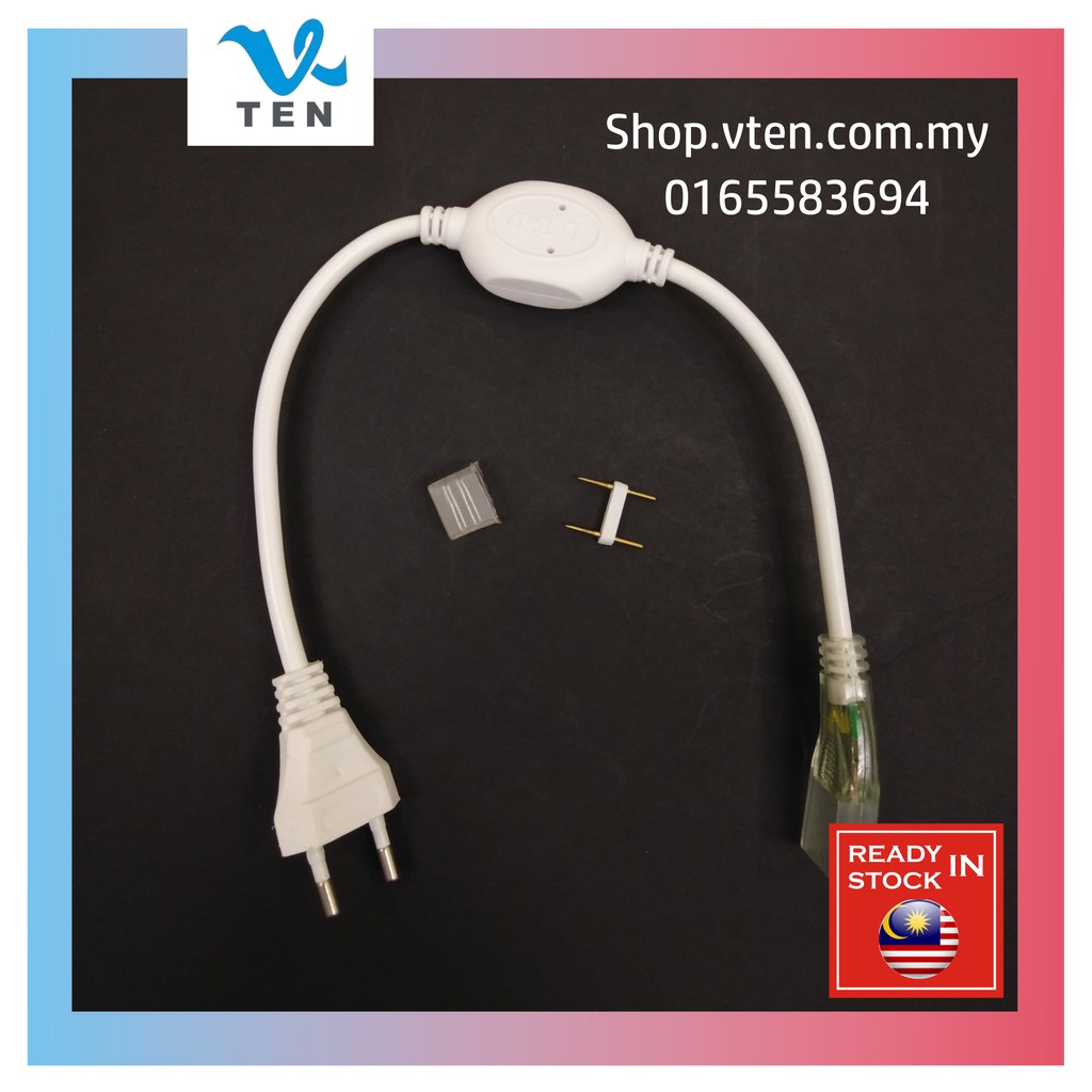 2 pin Waterproof Power Supply Power plug For AC240V LED Strip Light EU ...