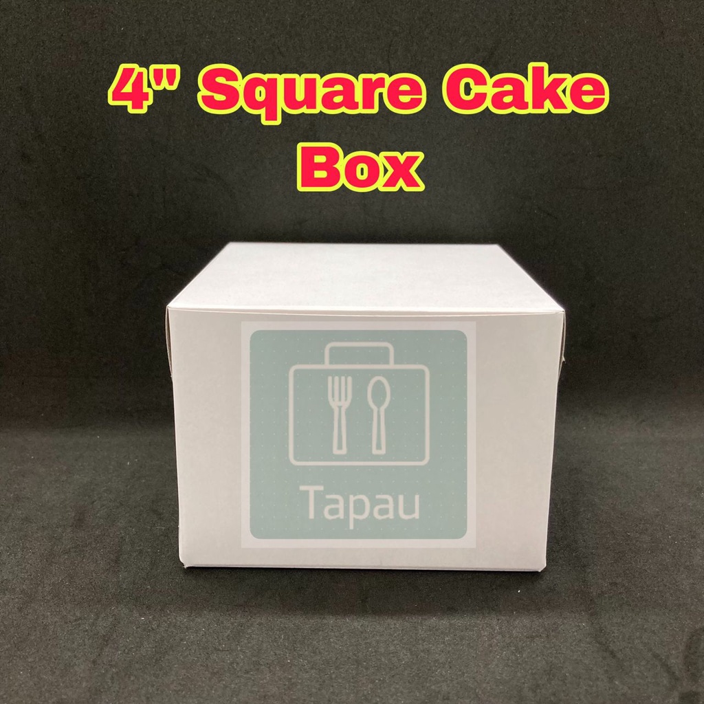 TAPAU - ( 100PCS± ) 4" White Cake Box / Paper White Box for Talam Kuih ...