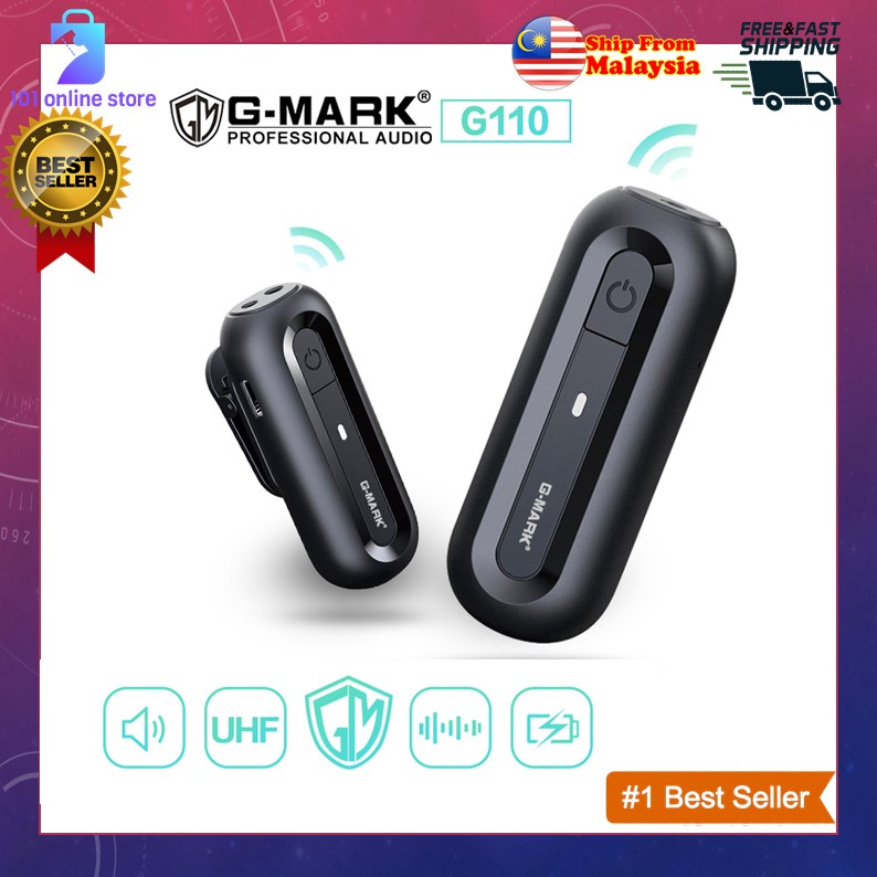 Gmark UHF high quality Wireless Lavalier Microphone Studio Interview ...