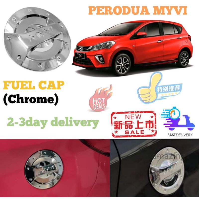 AMAZING PERODUA MYVI 2005-2017 & 2018-2024 CHROME CAR FUEL CAP TRIM ...