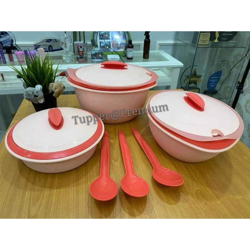🥳READY STOCK🥳Tupperware insulated server 1.4L/2.5L/3.5L( PEACH COLOR ...