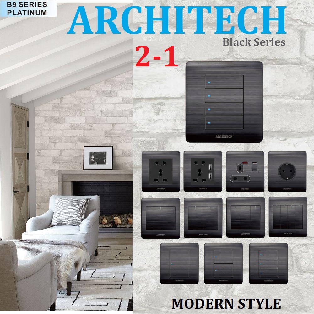 Architech Switch PLATINUM BLACK B9 ARCHITECH/Socket/Switch/Home Switch ...