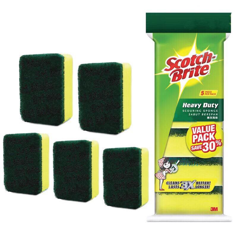 3M Scotch Brite - Scouring Sponge (4pcs / 5pcs) Dish Pot Wash Cleaning ...